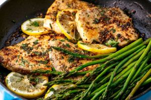 Lemon-Garlic Mahi-Mahi with Pan Seared Asparagus – Welcome to Rosemarie ...